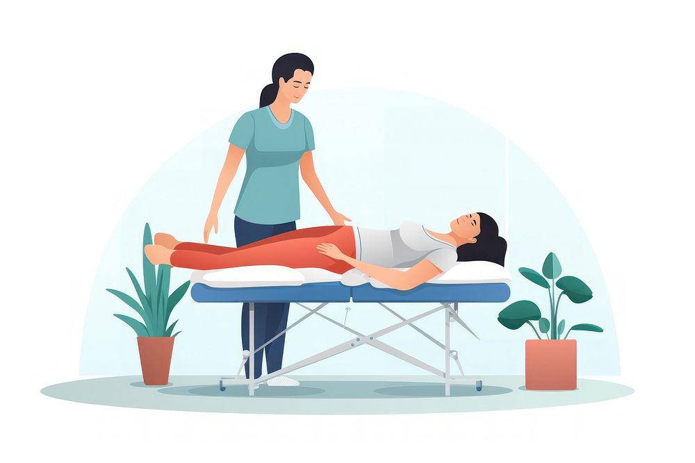 Physiotherapy cartoon adult relaxation. | Free Photo Illustration ...