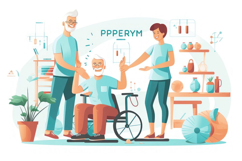 Physiotherapy cartoon adult togetherness. | Free Photo Illustration ...