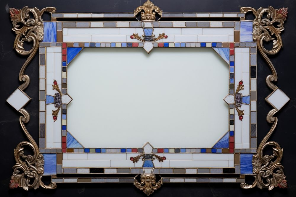 Renaissance-inspired mosaic border art pattern | Free Photo ...