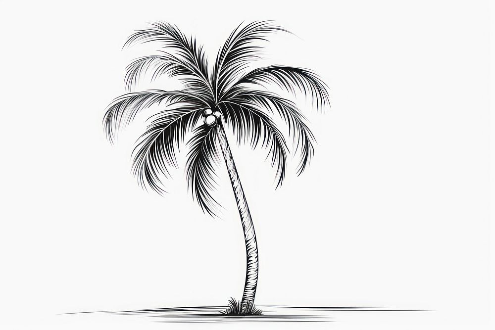Palm tree sketch drawing plant. | Free Photo Illustration - rawpixel