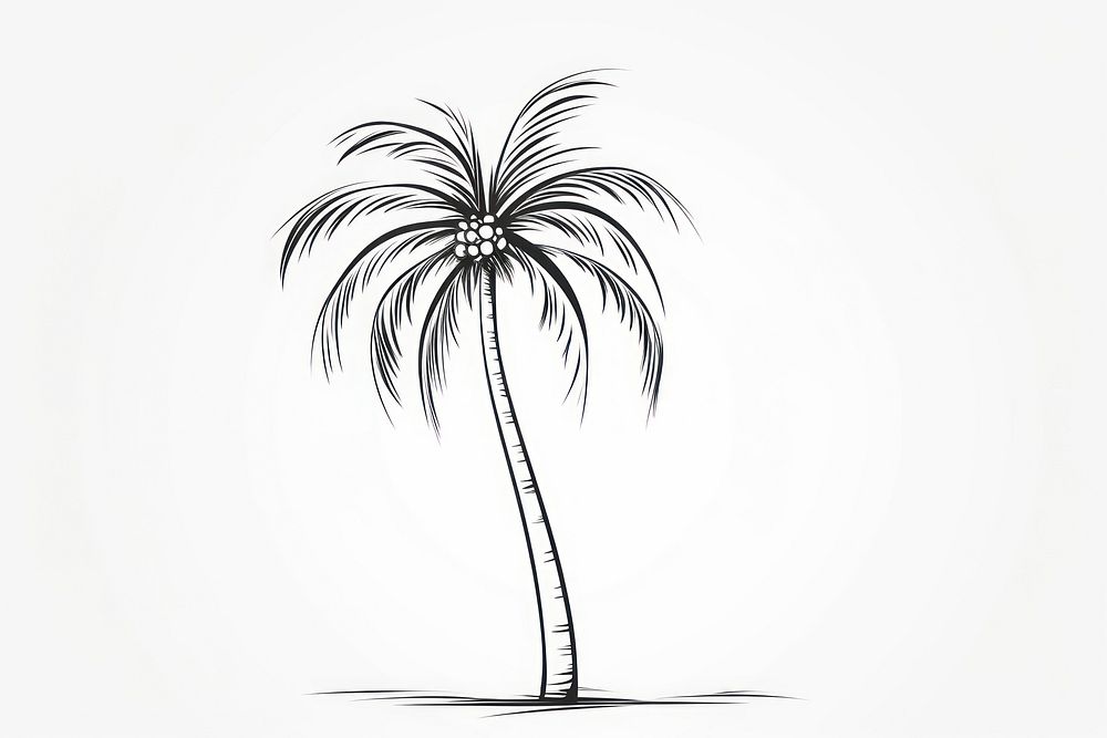 Palm tree sketch drawing plant. | Free Photo Illustration - rawpixel