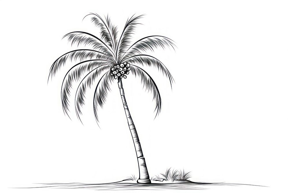 Palm tree sketch drawing plant. | Free Photo Illustration - rawpixel