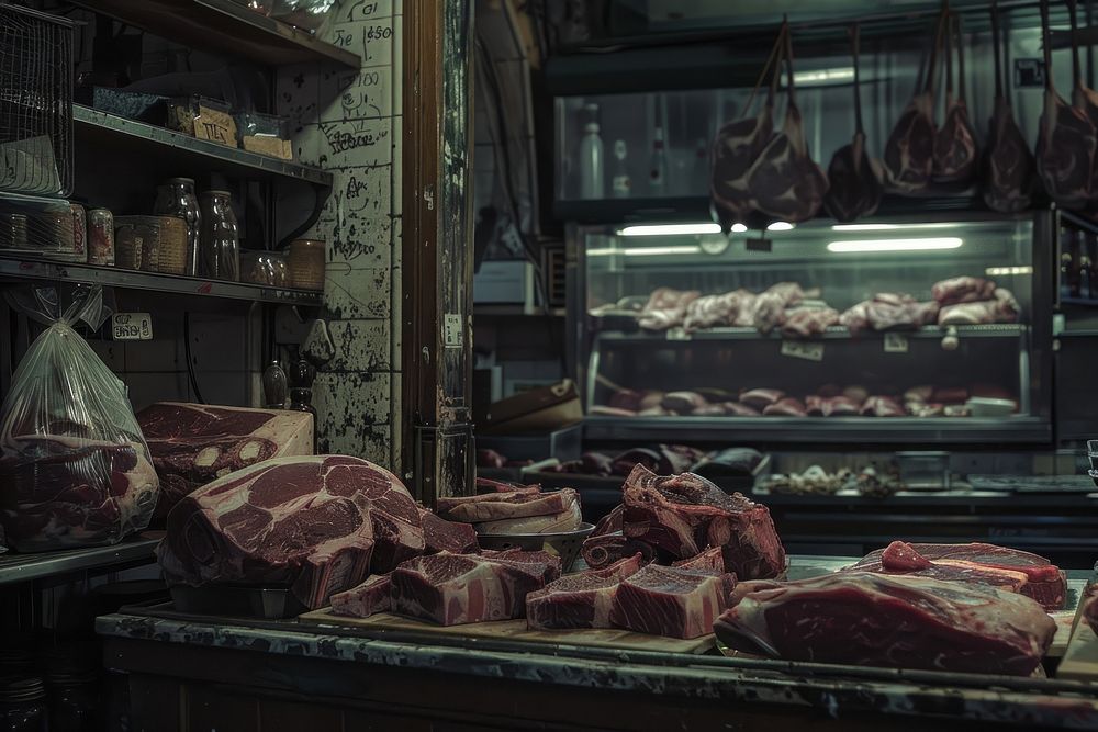 Beef meat market food slaughterhouse. | Free Photo - rawpixel