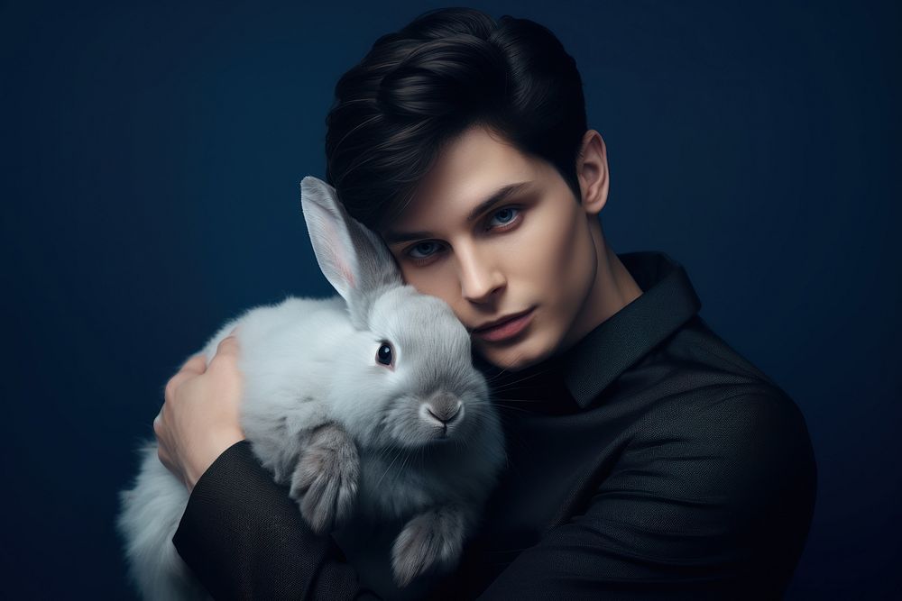 Person hugging rabbit portrait animal | Premium Photo - rawpixel