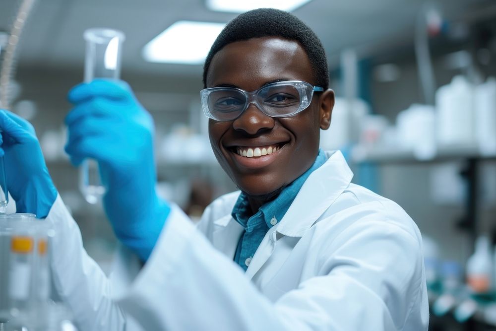 Scientist smiling scientist glasses holding. | Premium Photo - rawpixel