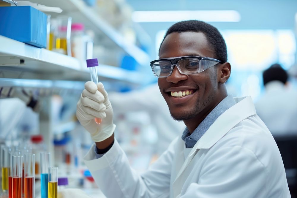 Scientist smiling scientist glasses holding. | Free Photo - rawpixel