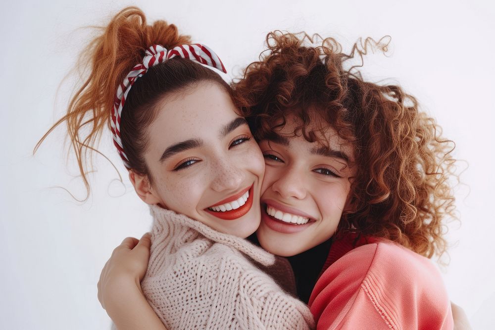 Two friends laughing portrait smiling. | Premium Photo - rawpixel