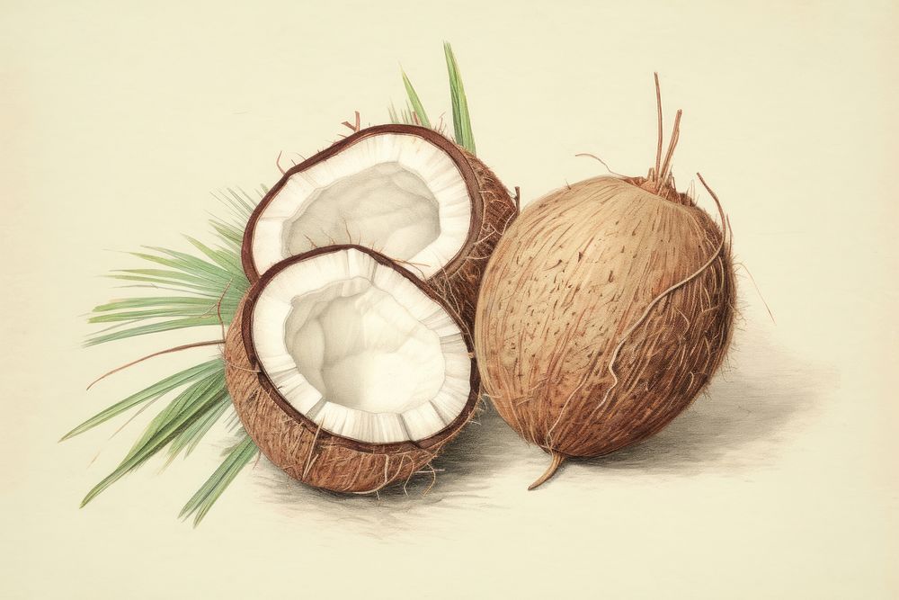 Vintage drawing coconut sketch plant | Free Photo Illustration - rawpixel