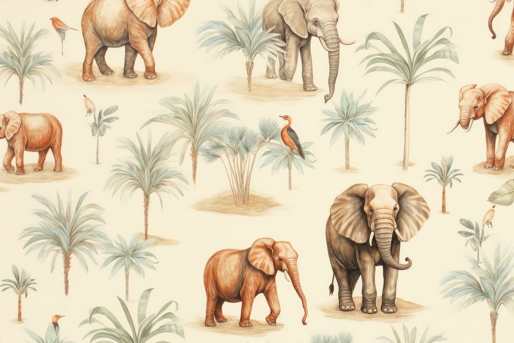 Safari pattern backgrounds elephant wildlife. | Free Photo Illustration ...