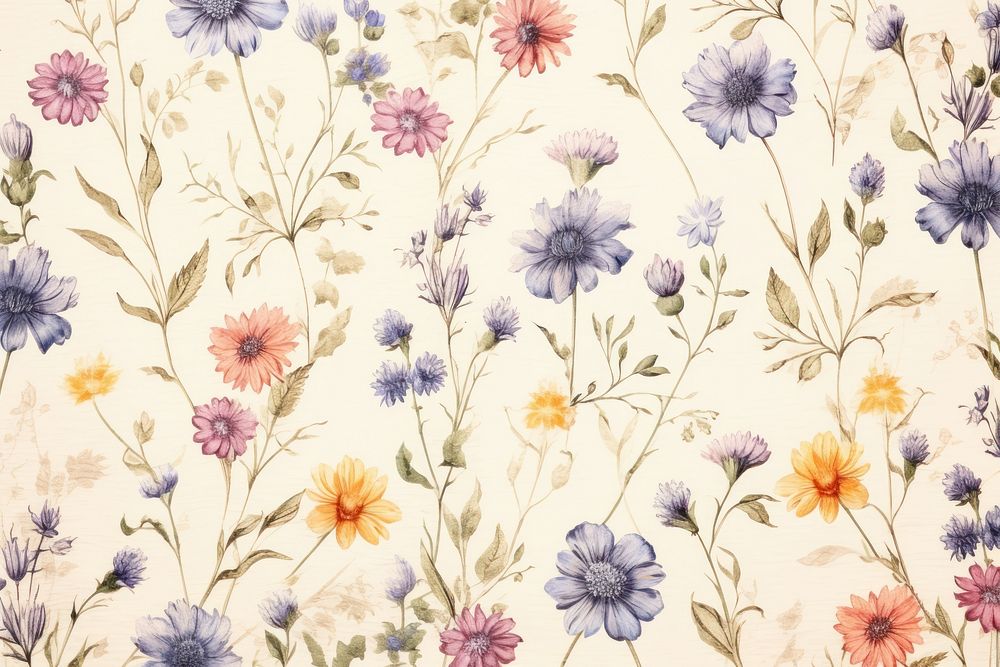 Wild flower pattern backgrounds plant | Premium Photo Illustration ...
