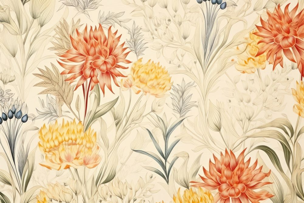 Vintage drawing wild flower pattern | Premium Photo Illustration - rawpixel
