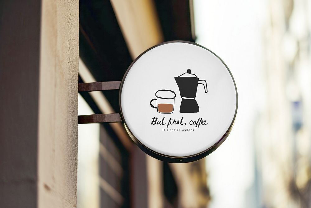 Round cafe shop sign | Premium Photo - rawpixel