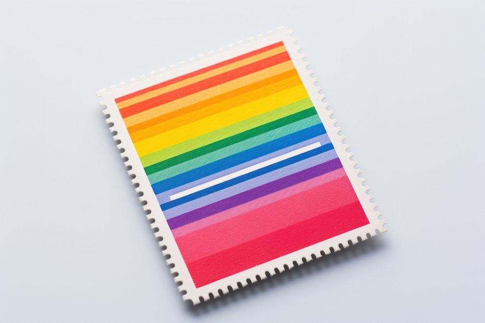 Rainbow Risograph style postage stamp | Premium Photo Illustration ...