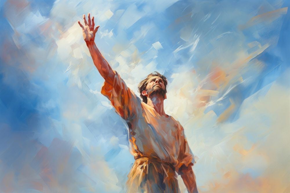Praying painting art sky. | Premium Photo Illustration - rawpixel