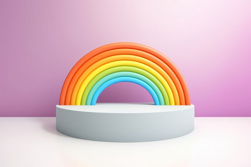 Rainbow Podium Mockup art spectrum | Free Photo Illustration - rawpixel