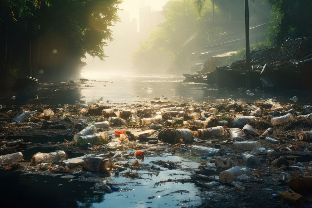 Garbage floating water outdoors pollution | Free Photo - rawpixel