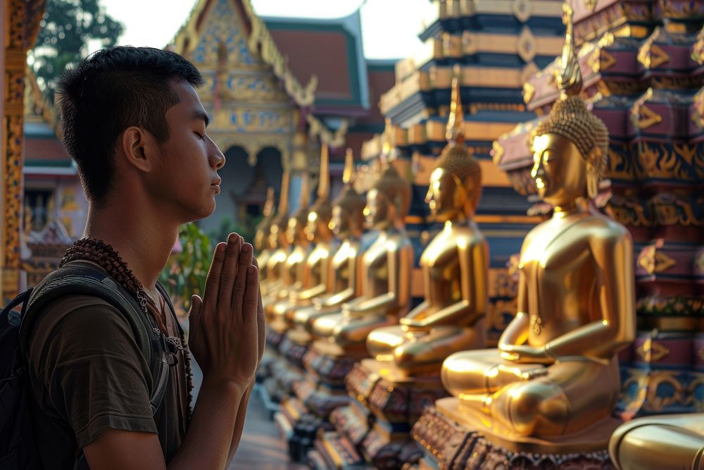 Praying temple adult representation. | Premium Photo - rawpixel