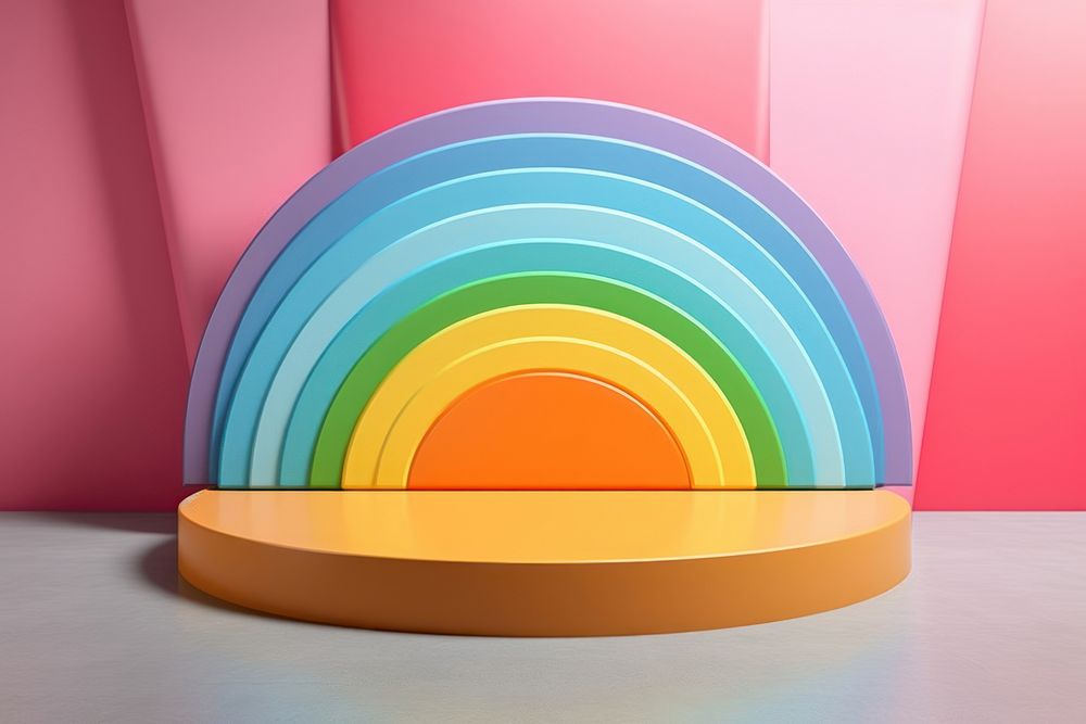 Product podium rainbow spectrum graphics | Premium Photo Illustration ...