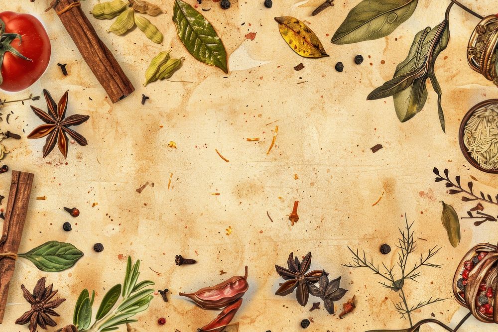 Realistic vintage drawing spices and | Premium Photo Illustration ...