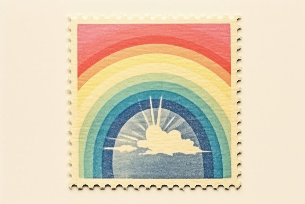 Vintage postage stamp rainbow creativity | Premium Photo - rawpixel