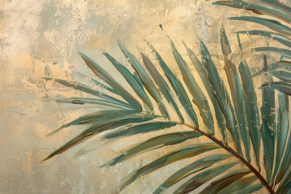 Palm leaves painting art nature. | Premium Photo Illustration - rawpixel