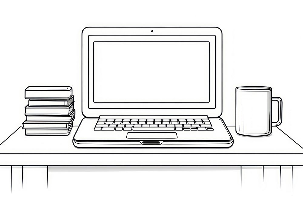 Computer laptop sketch line. | Free Photo Illustration - rawpixel