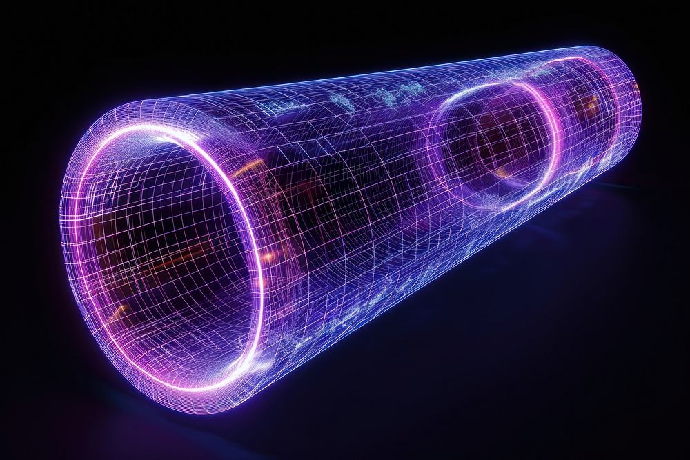 Glowing wireframe cylinder tube futuristic | Free Photo Illustration ...