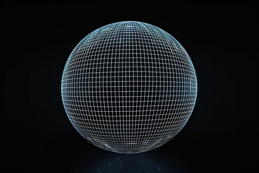 Glowing wireframe plain sphere shape | Premium Photo Illustration ...