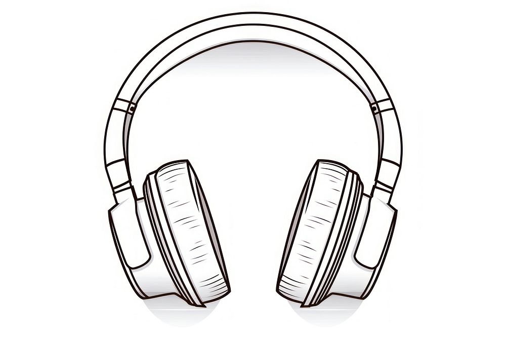 Headphones headset sketch line. | Free Photo Illustration - rawpixel