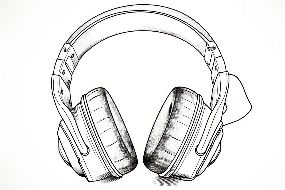 Headphones sketch headset drawing | Free Photo Illustration - rawpixel