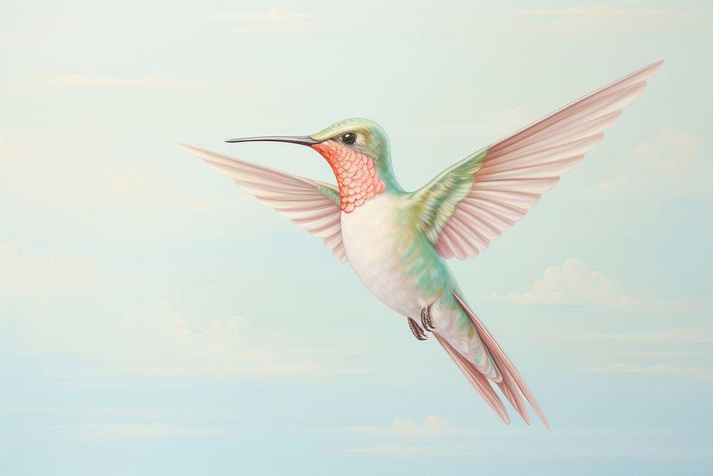 Painting hummingbird animal flying wildlife. | Free Photo Illustration ...