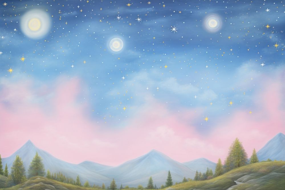 Painting night sky backgrounds landscape | Premium Photo Illustration ...