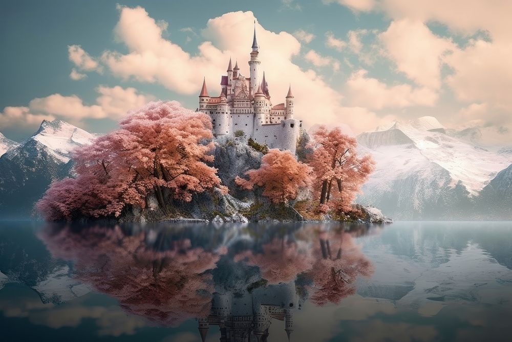 Castle architecture landscape building. | Premium Photo Illustration ...