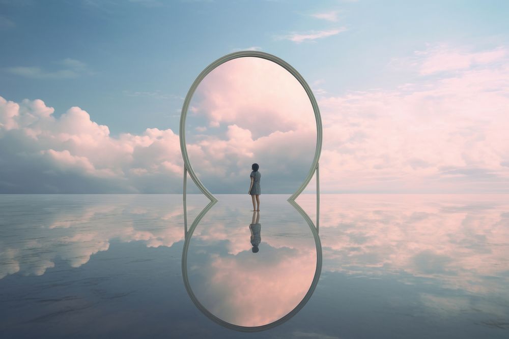 Photography mirror landscape outdoors horizon. | Premium Photo ...