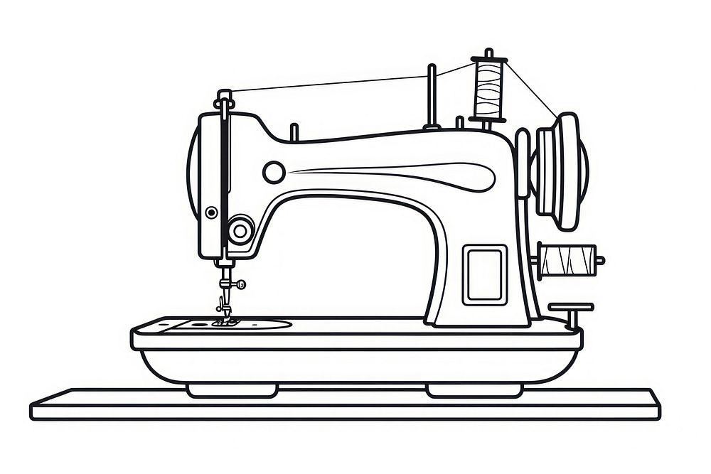 Sewing outline sketch technology creativity | Premium Photo ...