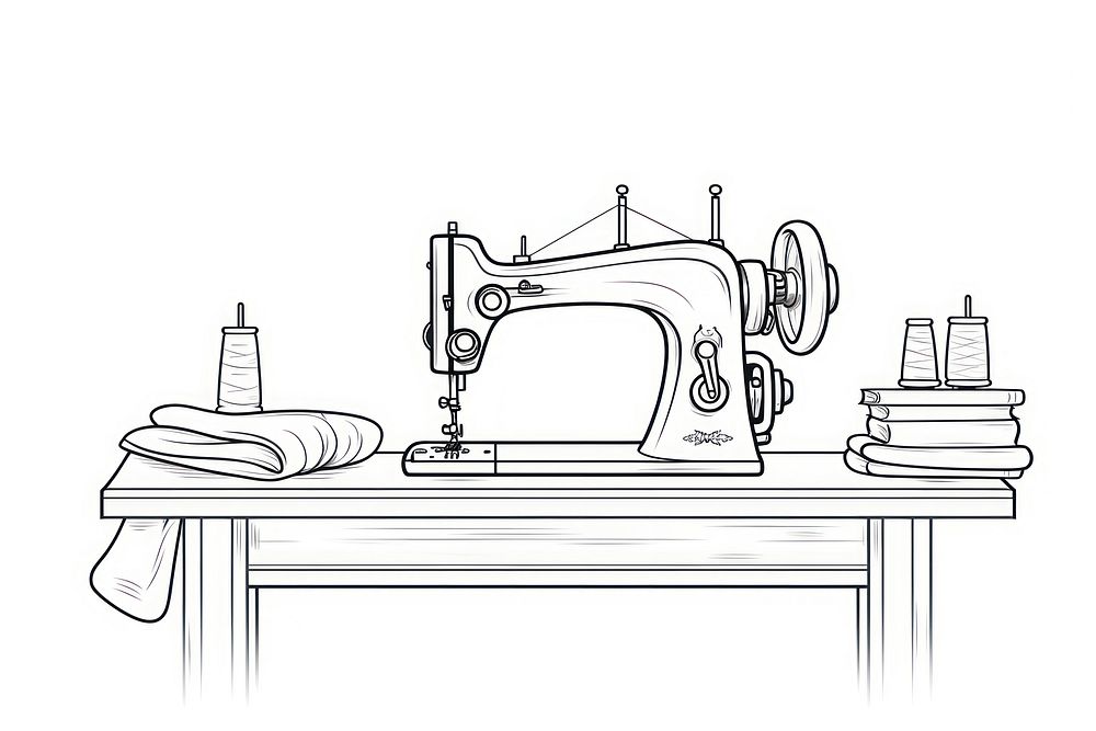Sewing outline sketch drawing illustrated | Premium Photo Illustration ...