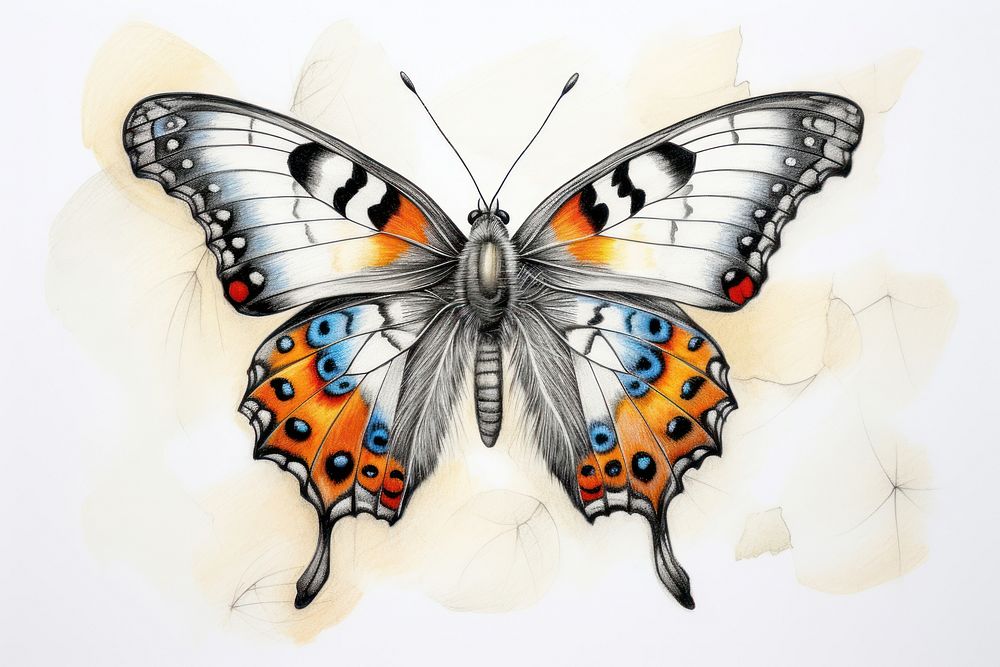 Painting butterfly drawing insect animal. | Premium Photo Illustration ...