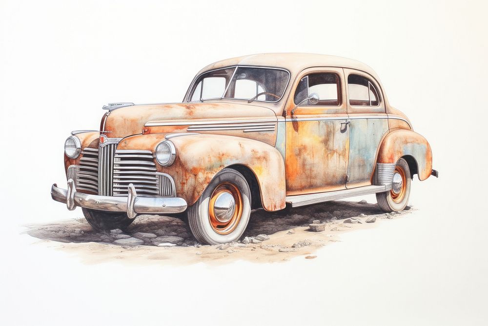 Painting car vehicle drawing transportation. | Free Photo Illustration ...