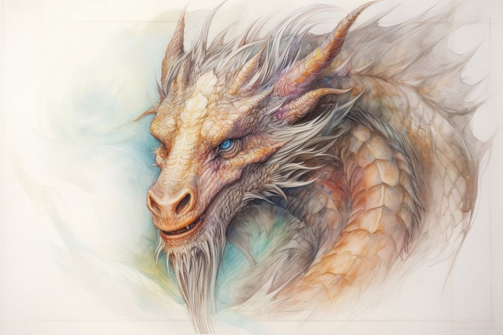 Painting dragon drawing sketch art. | Free Photo Illustration - rawpixel