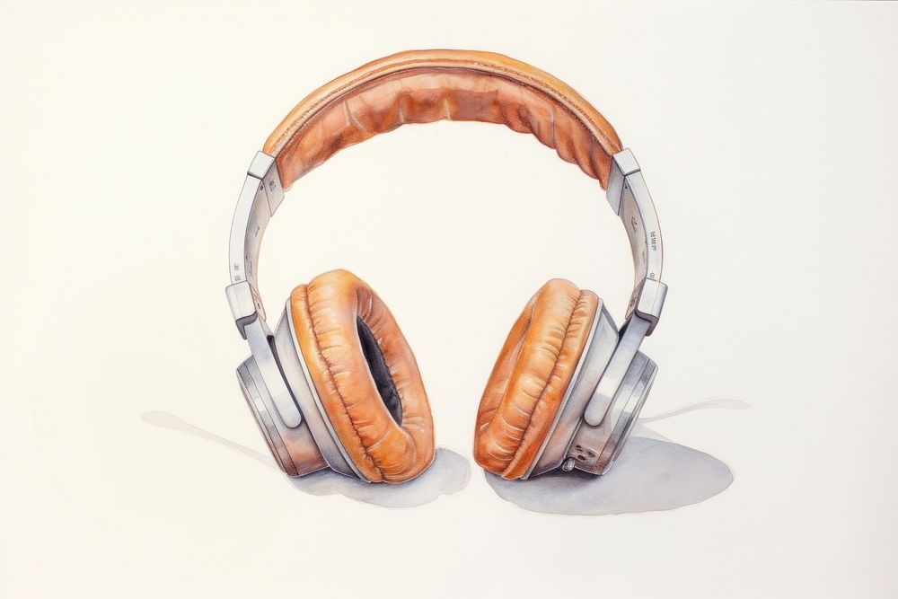 Painting headphones headset electronics technology. | Premium Photo ...