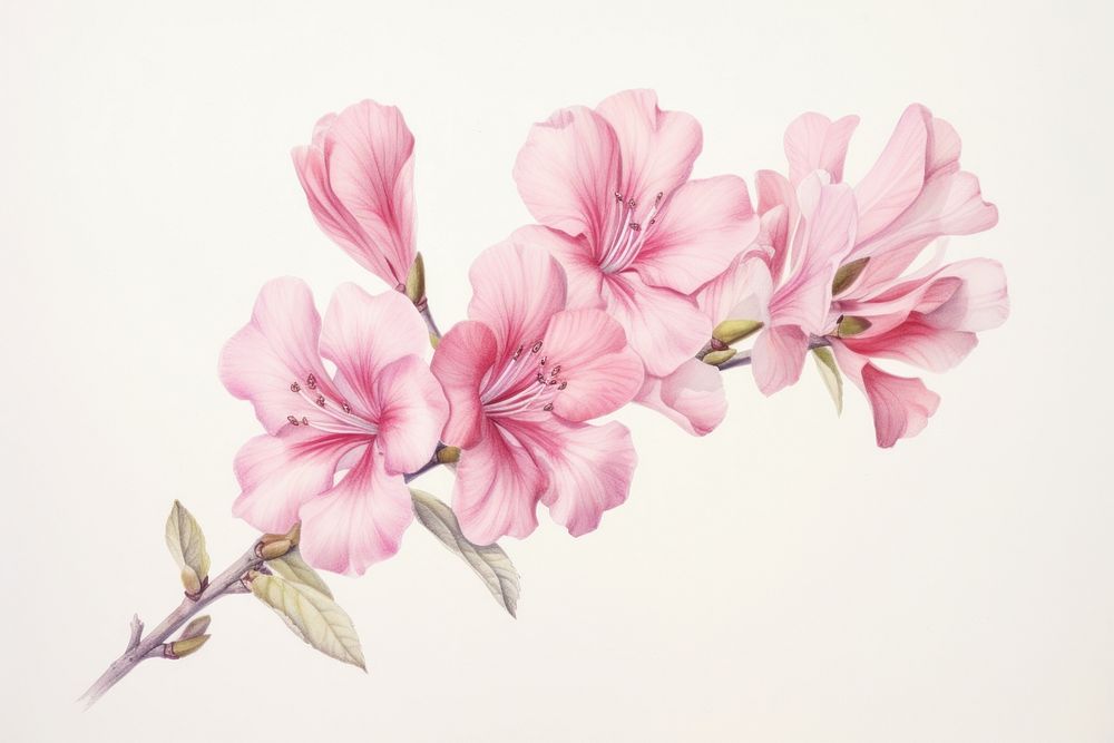 Painting pink flower blossom drawing | Premium Photo Illustration ...