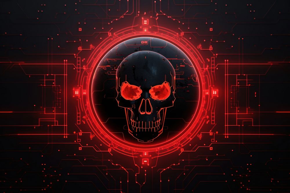 Skull Symbol technology red illuminated. | Free Photo Illustration ...
