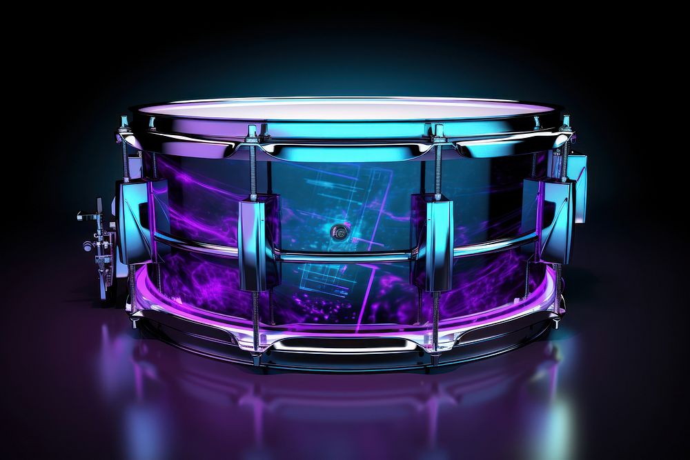 Neon drum drums percussion light. | Premium Photo Illustration - rawpixel