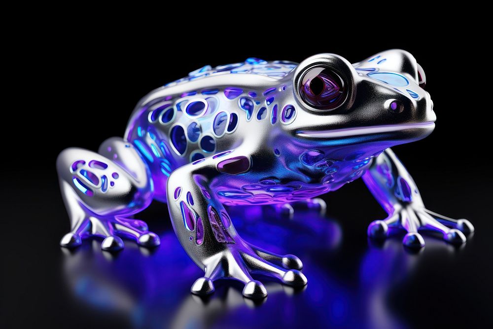 Neon frog amphibian wildlife animal. | Premium Photo Illustration ...