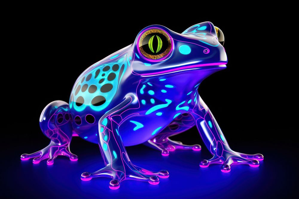 Neon frog amphibian wildlife animal. | Premium Photo Illustration ...