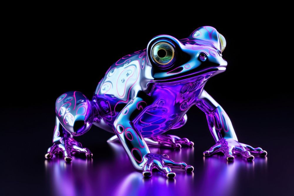 Neon frog amphibian wildlife animal. | Premium Photo Illustration ...