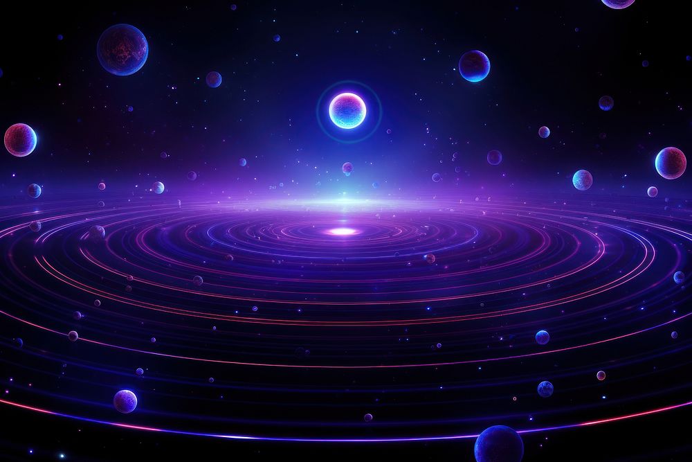 Neon solar system background backgrounds | Premium Photo Illustration ...