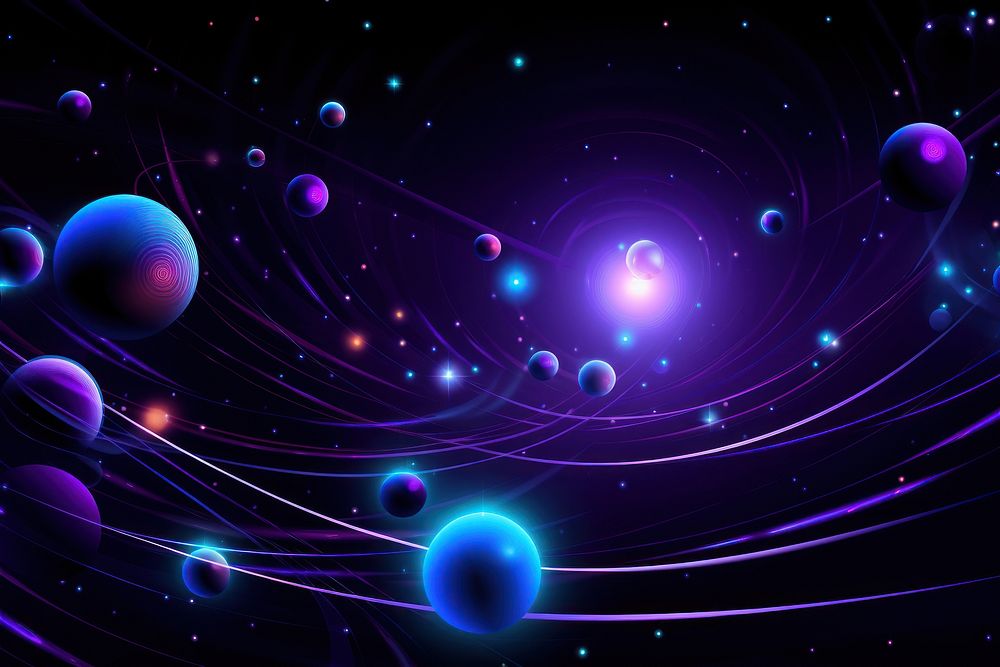 Neon solar system background backgrounds | Premium Photo Illustration ...