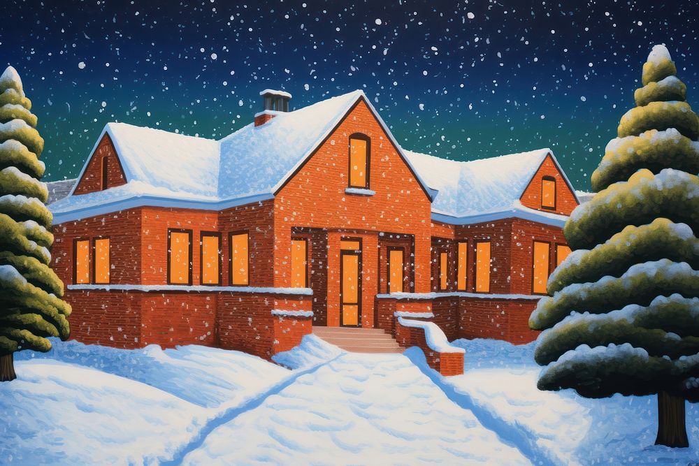 Boarding school snow architecture building. | Free Photo Illustration ...