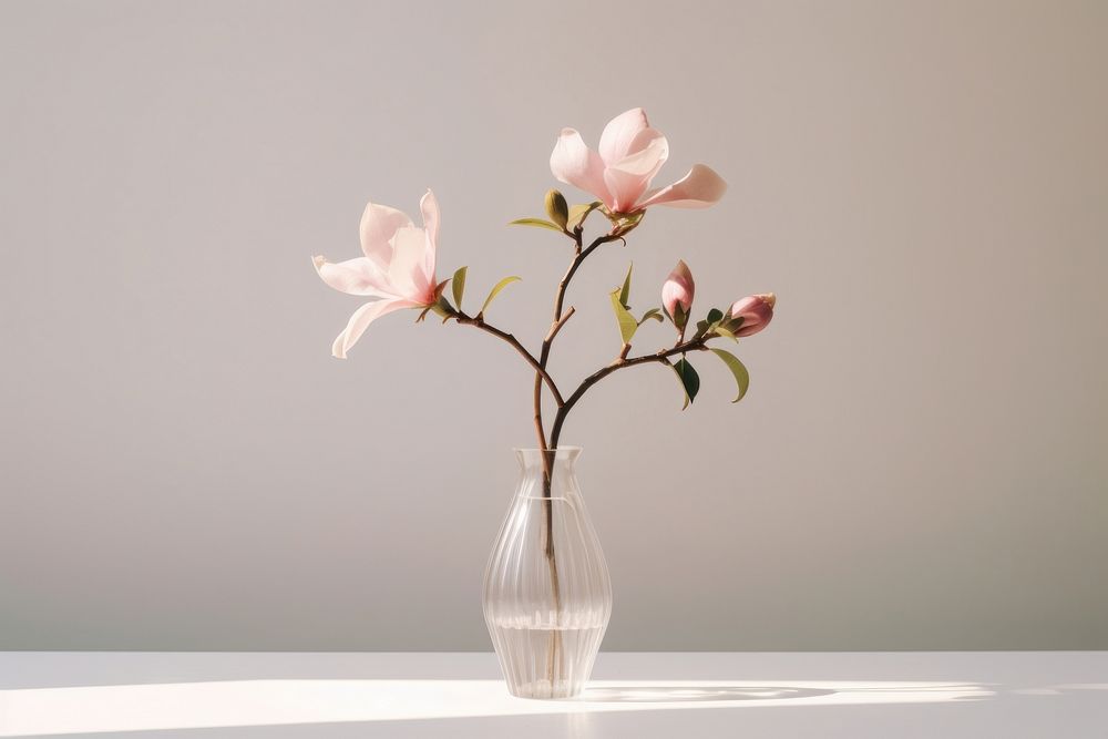 Magnolia flower vase magnolia blossom | Premium Photo - rawpixel